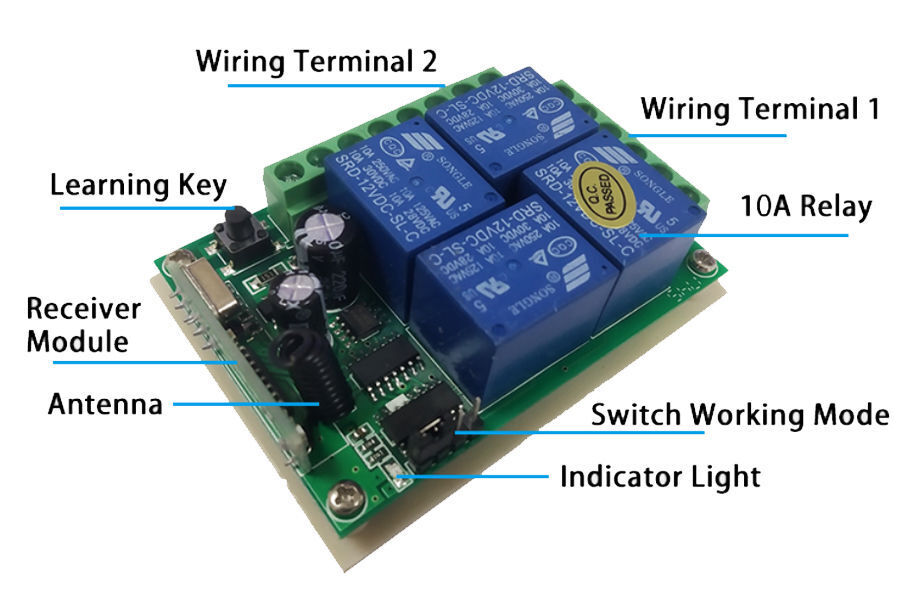 Buy Wholesale China Rf Wireless Remote Dc12v 4 Channels Universal Motor ...