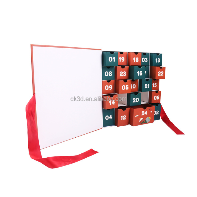 White Cardboard Gourmet Dates Box Customized Advent Calendar Empty ...