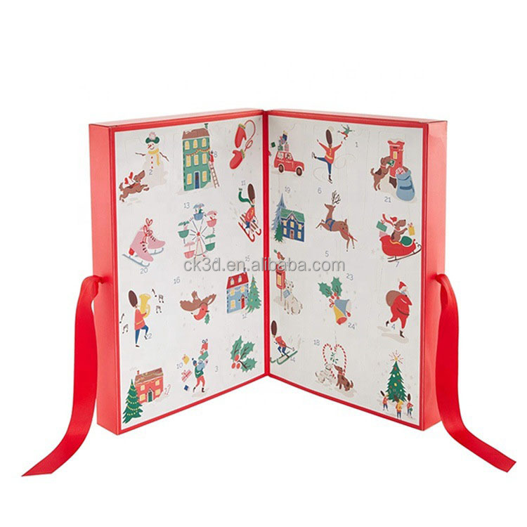 White Cardboard Gourmet Dates Box Customized Advent Calendar Empty ...