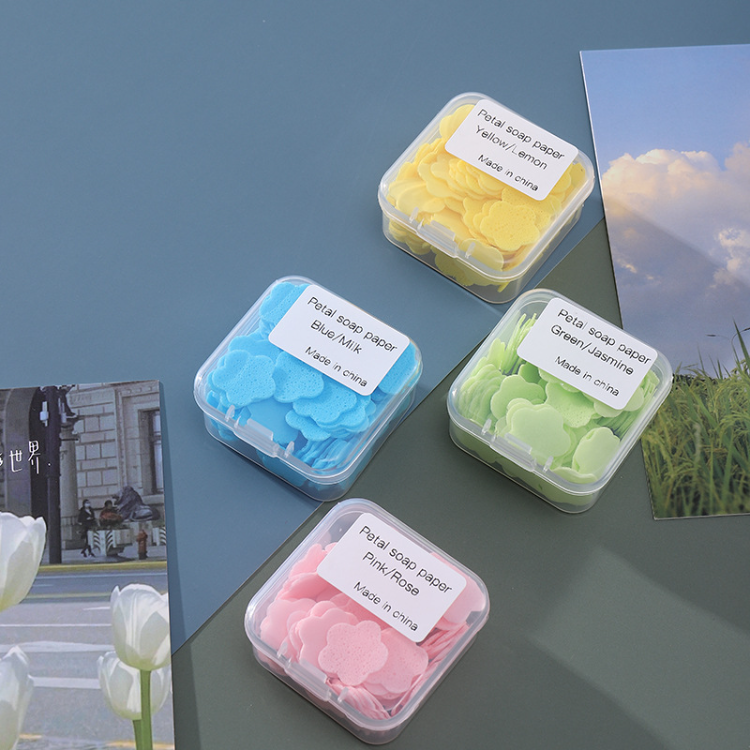 Disposable Organic Hand Washing Tablet Petal Shaped Soap Sheets ...