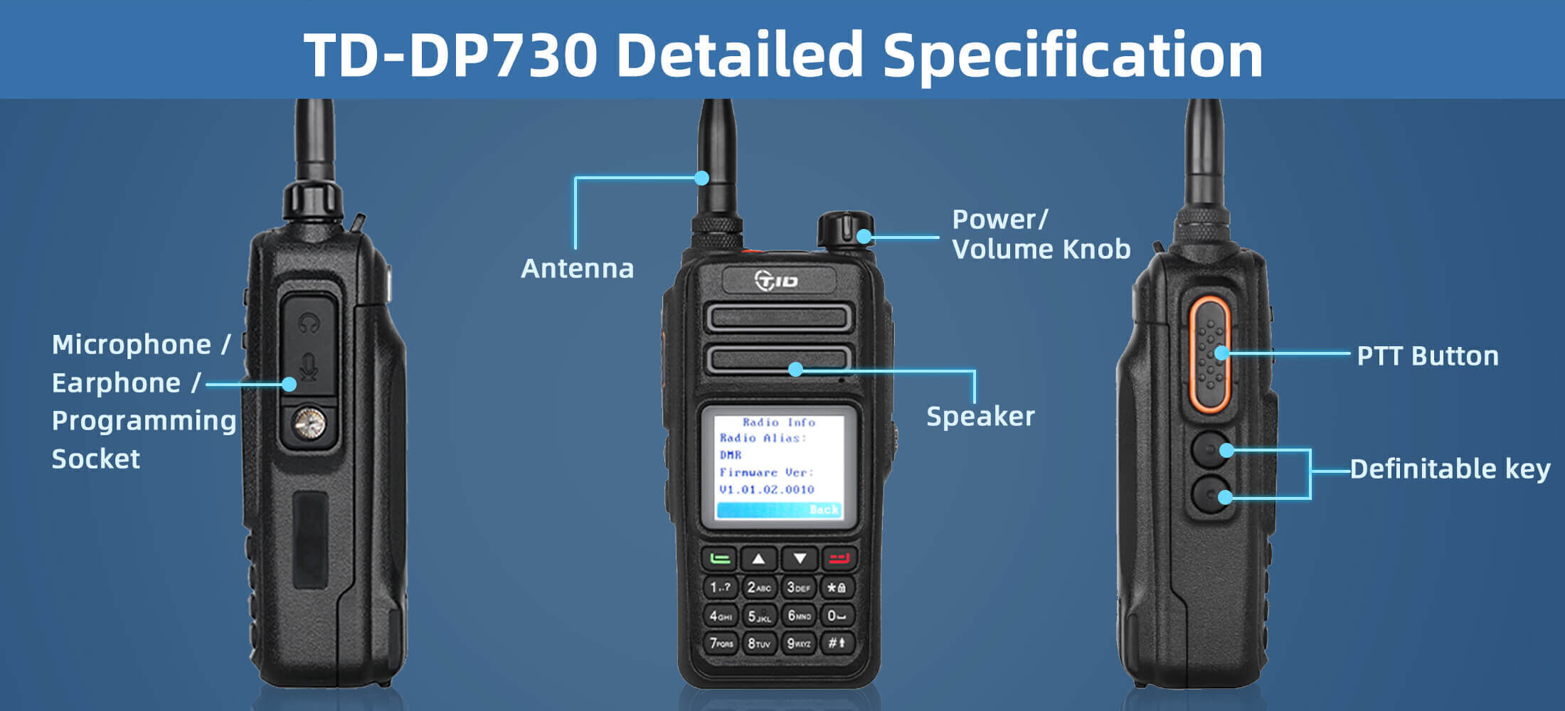 Buy Wholesale China Tid Td-dp730 Safety Digital Handheld Dmr Radio ...