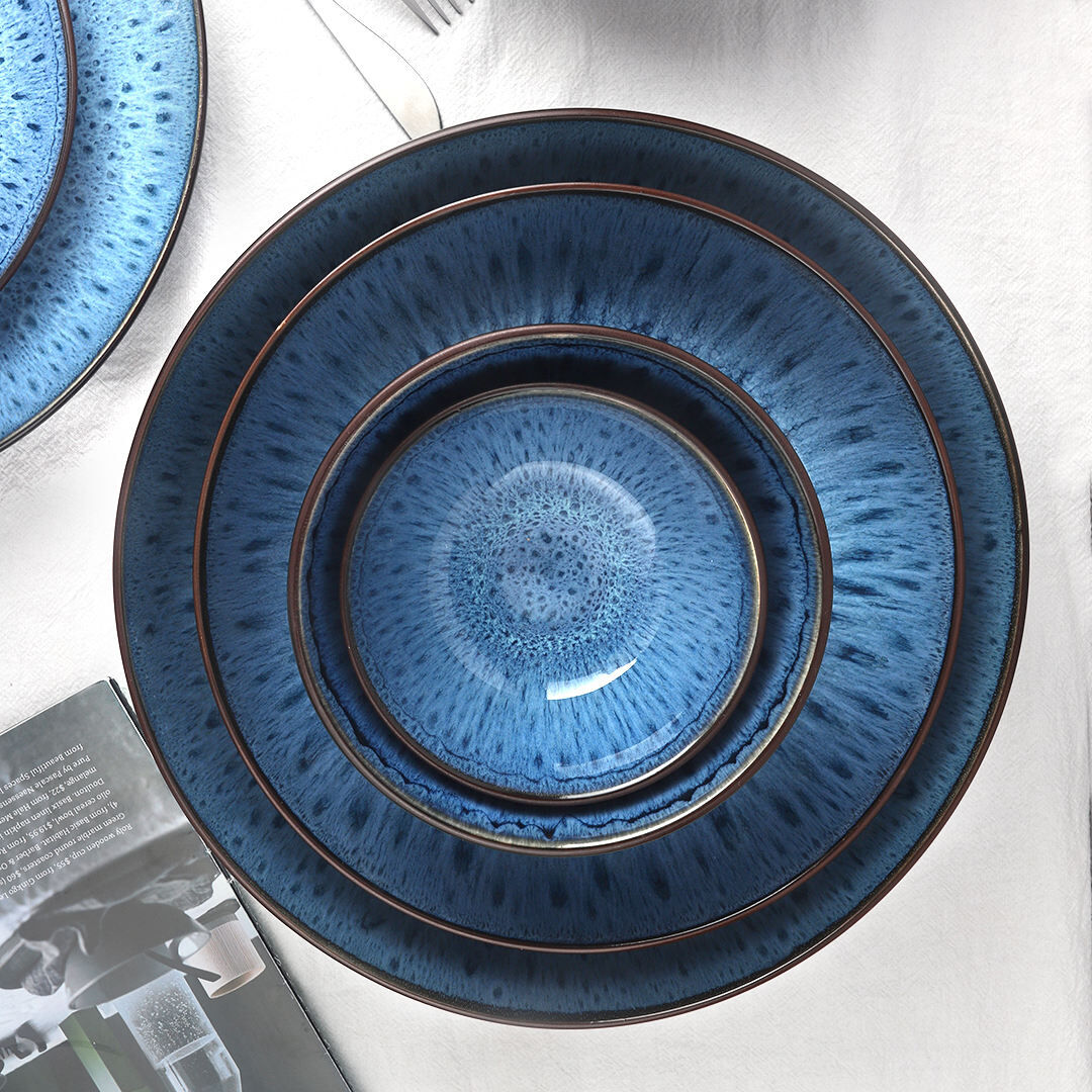 Buy Wholesale China Antique Crockery Rustic Stone Dinner Sets Matte ...