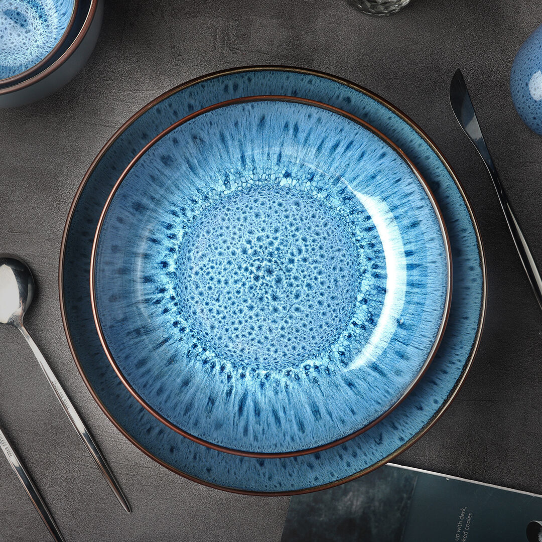 Buy Wholesale China Antique Crockery Rustic Stone Dinner Sets Matte ...