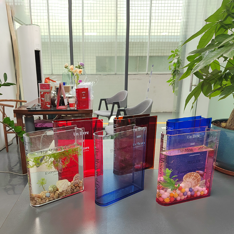 Custom Acrylic Book Vase Fish Tank Table Plastic Aquariums ...