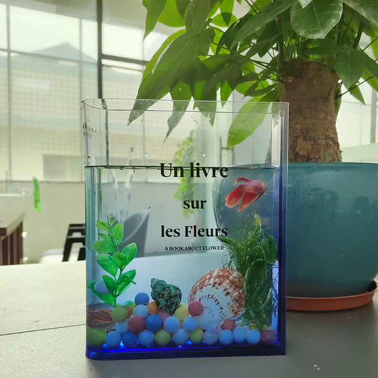 Custom Acrylic Book Vase Fish Tank Table Plastic Aquariums ...