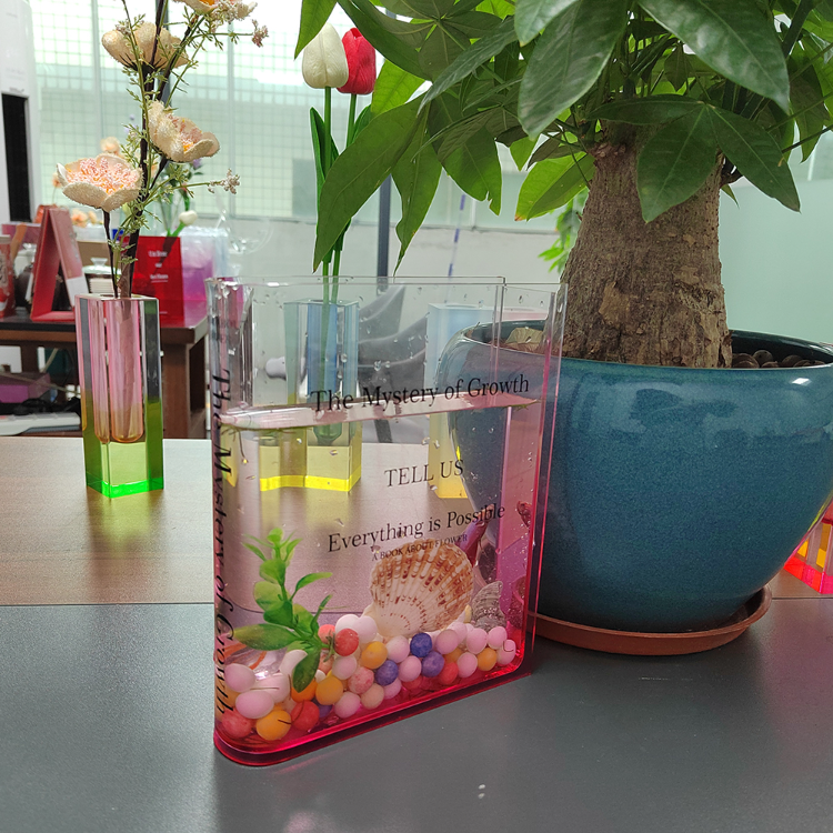 Custom Acrylic Book Vase Fish Tank Table Plastic Aquariums ...