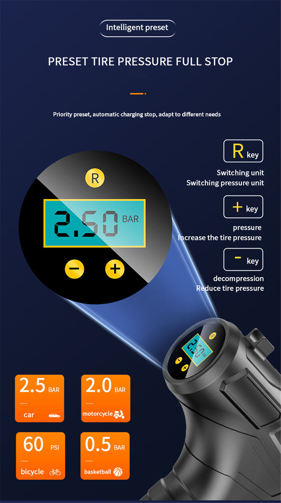 Buy Wholesale China Dc12v Tire Inflator Digital Automatic Tire ...
