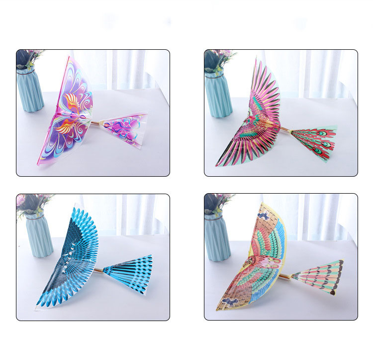 Diy Elastic Rubber Band Powered Flying Bird Kite Children's Educational ...