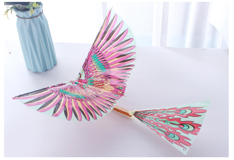 Diy Elastic Rubber Band Powered Flying Bird Kite Children's Educational ...
