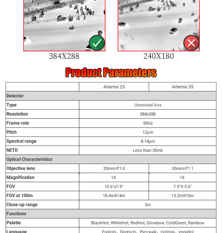 Buy Wholesale China Artemis 25 35 Thermal Scope Attachment Thermal ...