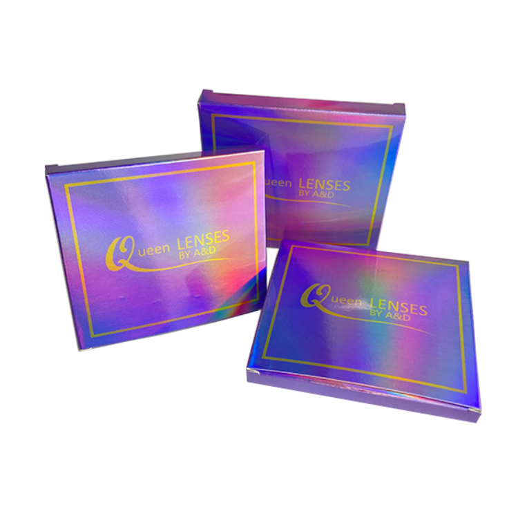 New Design Hxm Hot Sale Colored Contact Lenses Box Custom Reflective ...