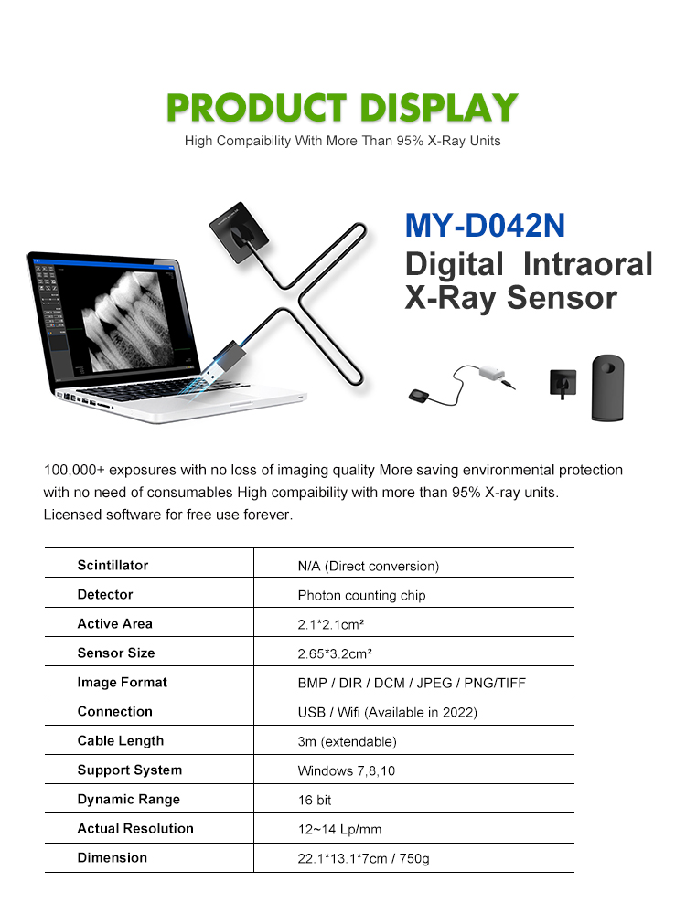 Portable Digital Rvg Dental X-ray Sensor X Ray Dental Xray Sensor For ...