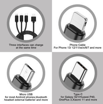 Buy Wholesale China Usb 3 In 1 Multi Charging Cable Nylon Braided ...