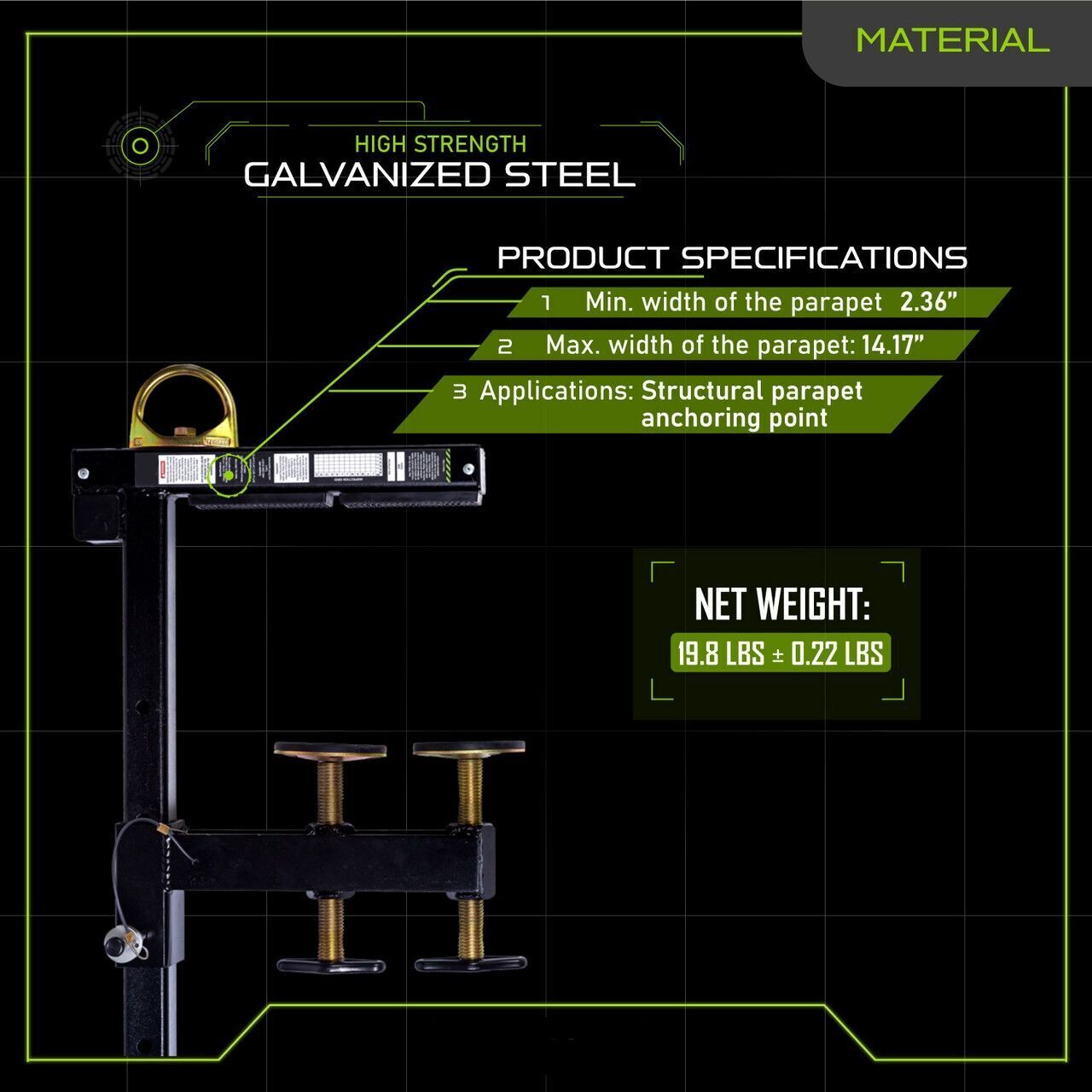 Buy Wholesale China Fall Arrest Parapet Anchor With Extended Movable ...