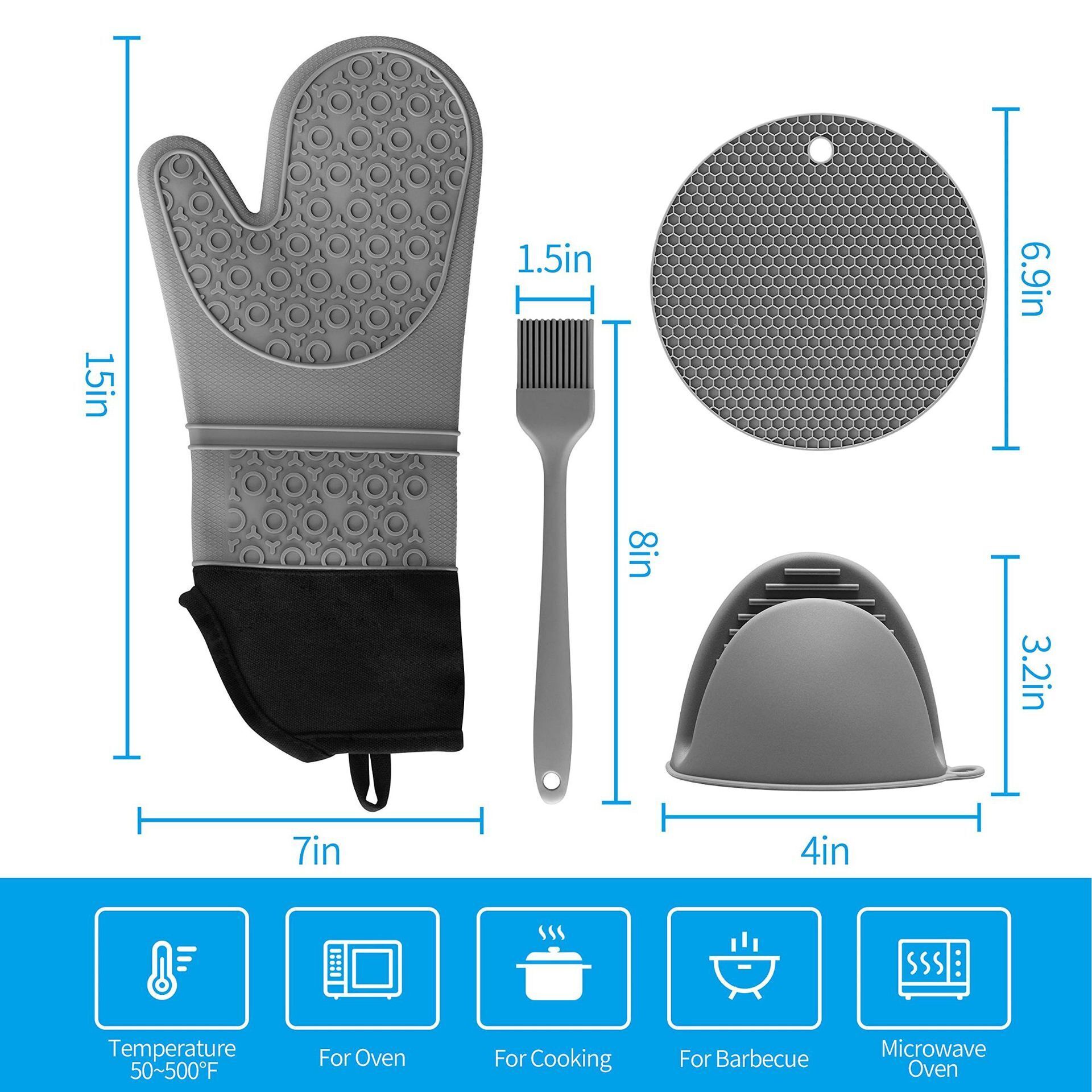 Buy Wholesale China Extra Long Oven Mitts And Pot Holders Sets: Heat ...