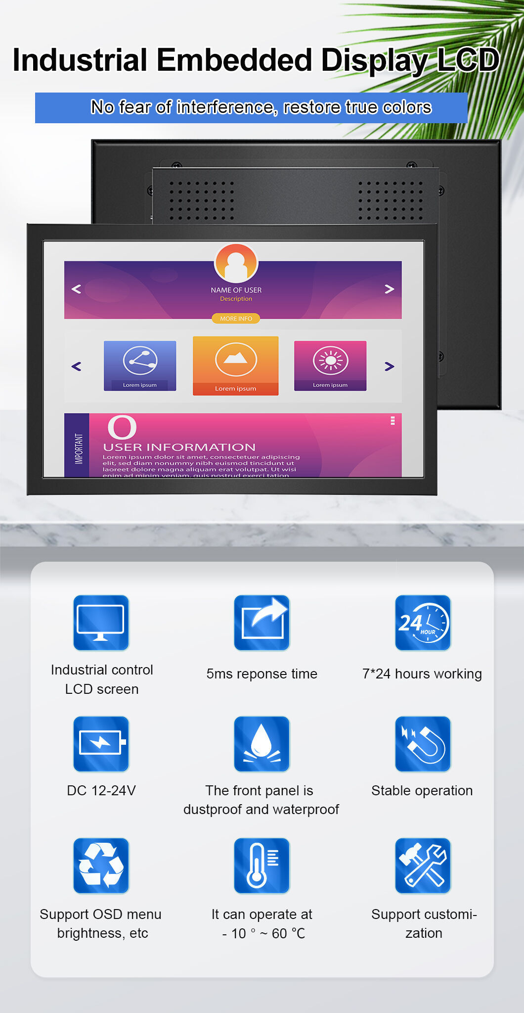 Buy Wholesale China 18.5 Inch Resistive Touch Ips1366*768 Hdmi Vga Dvi ...