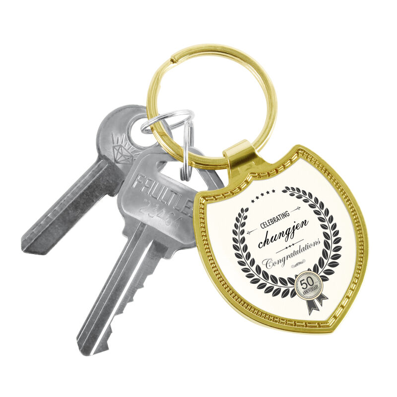 Buy Wholesale Taiwan Custom Digital Printing Logo Keychain Shield Shape ...