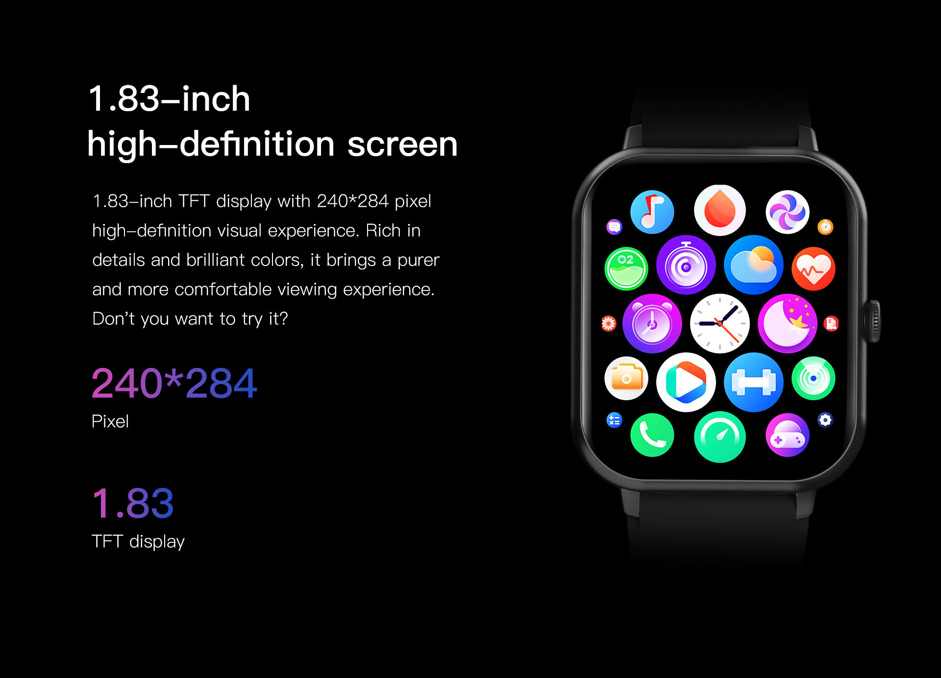 Buy Wholesale China Zl54-full Screen Touch 1.83inch Round Smart Watch Dial Calls Fitness Tracker ...