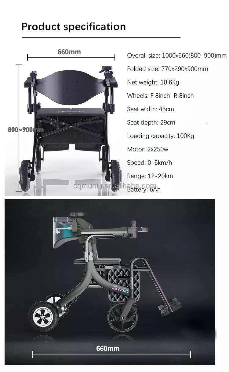 Buy China Wholesale Lightweight Folding Electric Rollator Walker ...