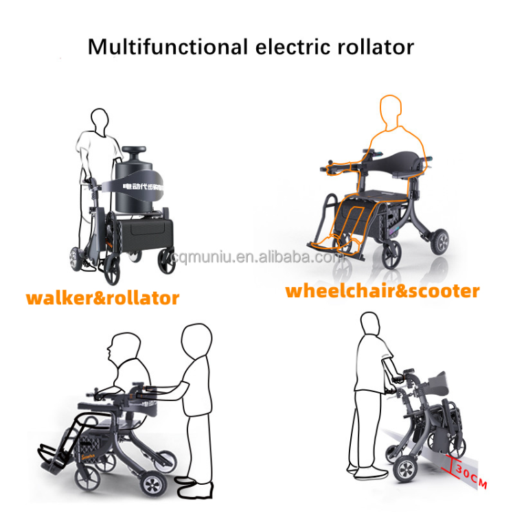 Buy China Wholesale Lightweight Folding Electric Rollator Walker ...