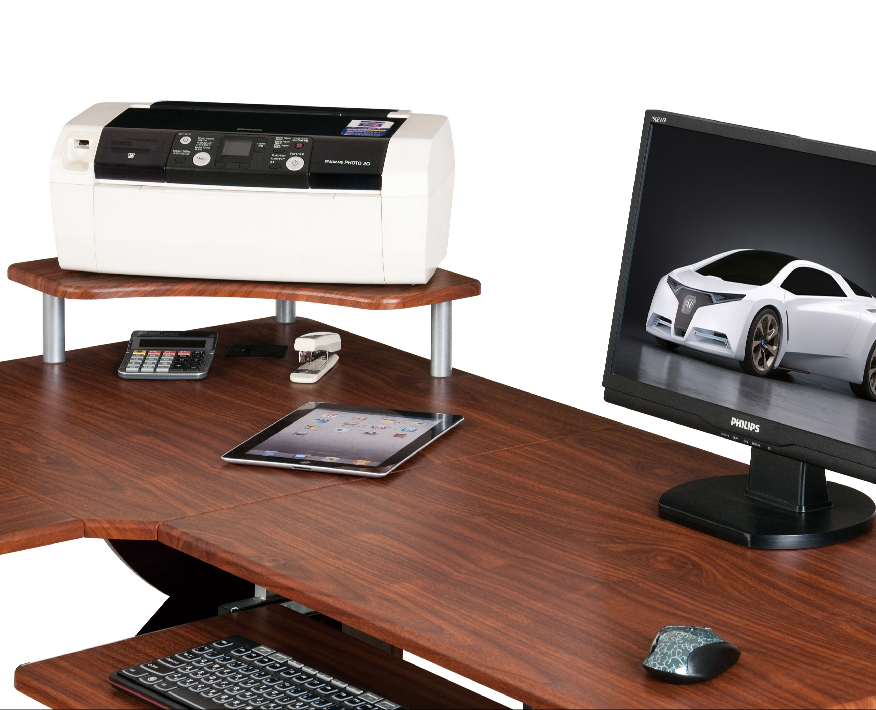 Home Office Apartment House Basswood Colour L Shape Computer Desk ...