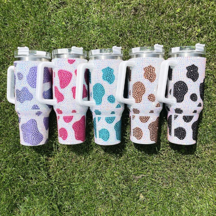 Buy Wholesale China Fast Delivery Cow Print Rhinestone Diamond 40oz ...