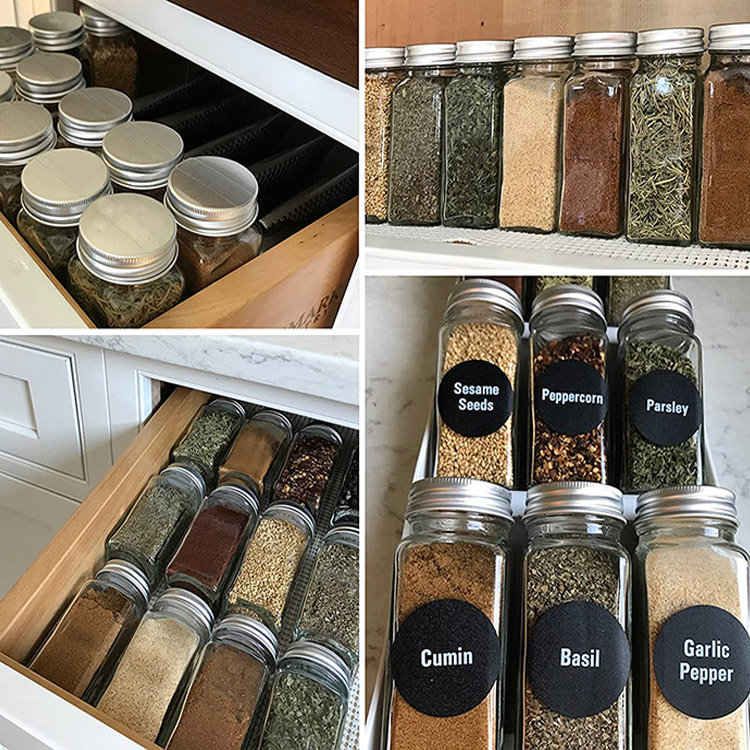 120ml Square Glass Spice Containers 4oz Spice Jars Bottles Square 4 Oz ...