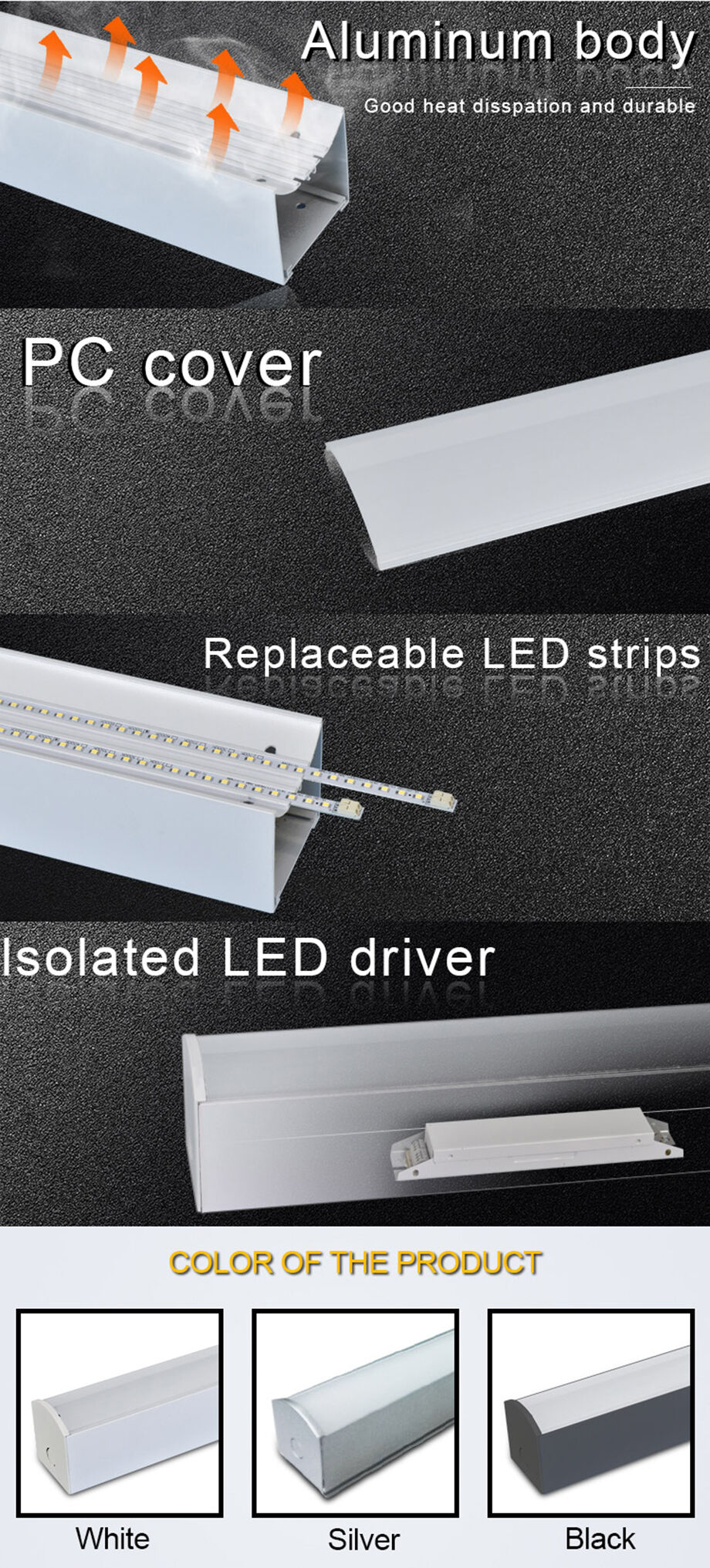 Buy Wholesale China Cct Adjustable Etl Dlc 4ft 5ft 8ft 40w 60w Linkable ...