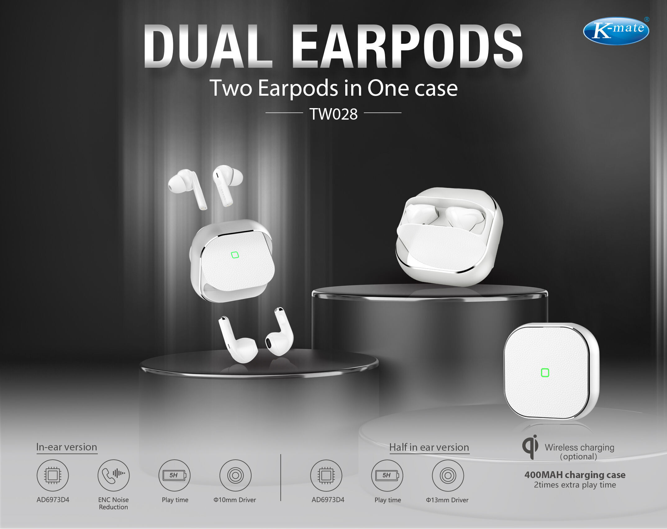 Wholesale New Two Pairs Of Tws Earbuds In One Aluminum Case For Home Office - Expore China ...