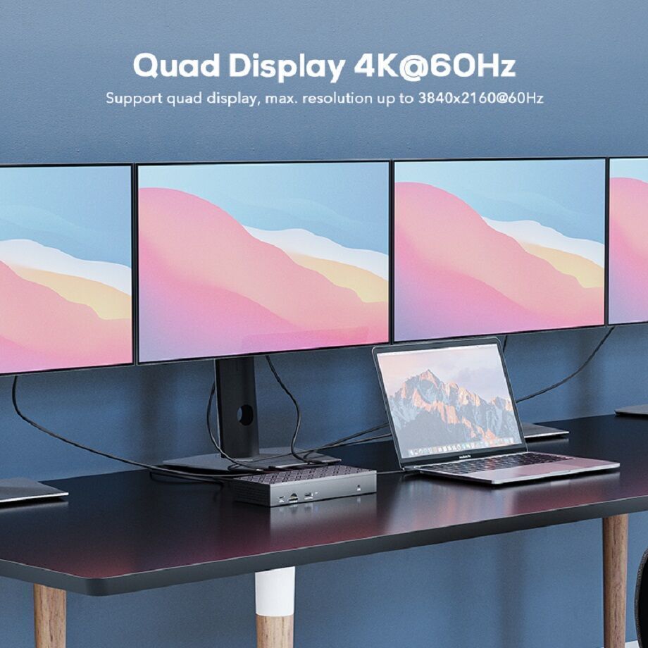 Ws-ug69pd8 Usb-c Quad 4k Display Universal Docking Station, Laptop ...