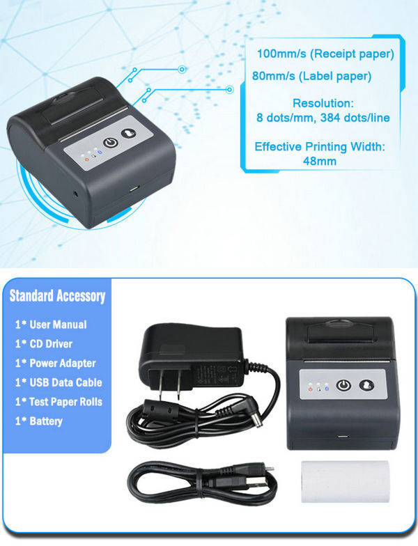 Buy Wholesale China Portable Usb 80mm/s 2 Inch Barcode Sticker Thermal ...