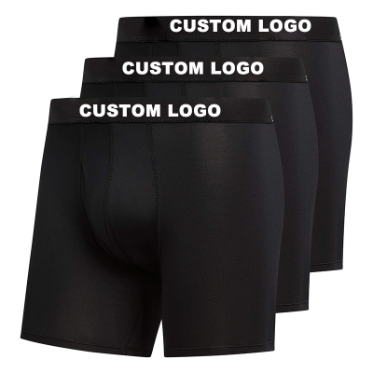 Custom Logo Underwear For Man Black Breathable Quick Dry Sports ...