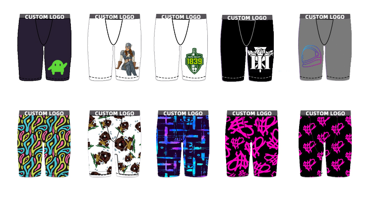 Custom Logo Underwear For Man Black Breathable Quick Dry Sports ...