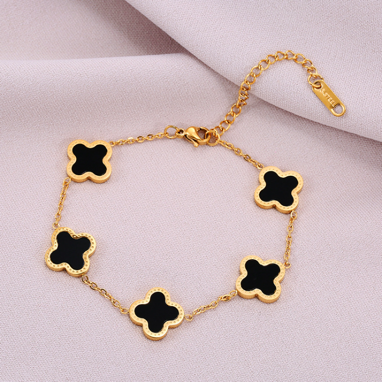 Bulk Buy China Wholesale Stainless Steel 4 Leaf Clover Bracelet Jewelry Designer Inspired Four ...