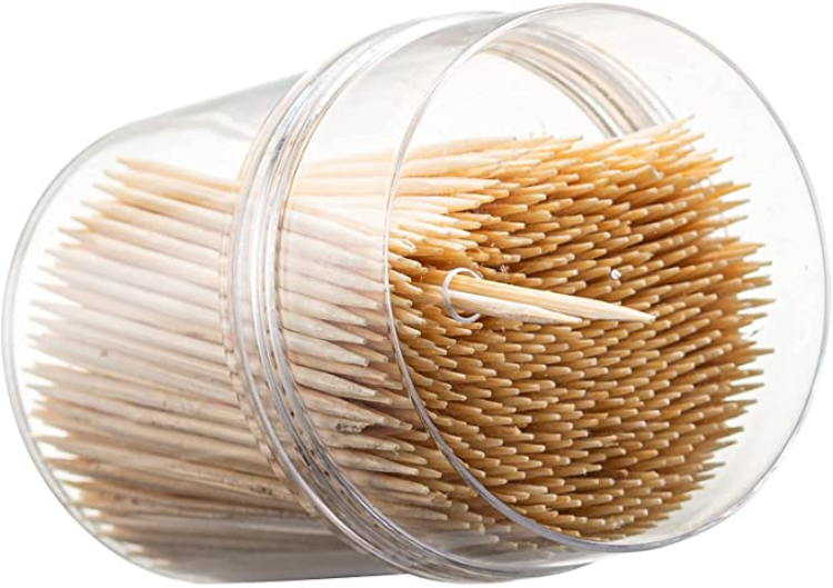 2500 Wooden Toothpicks - With Reusable Holder | Sturdy Smooth Tooth ...