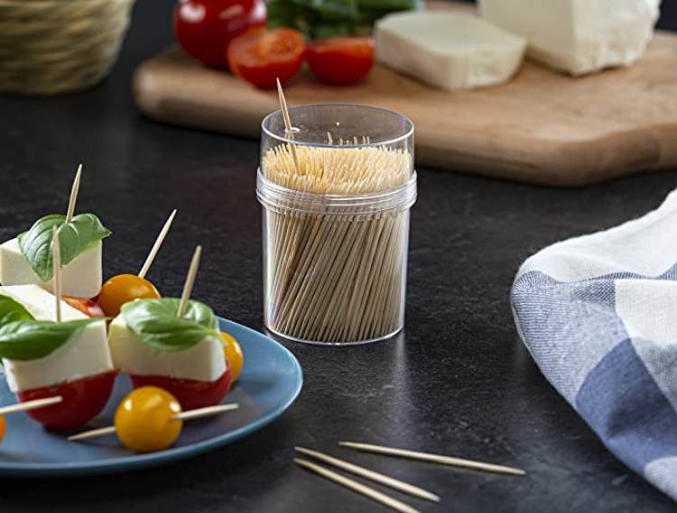 2500 Wooden Toothpicks - With Reusable Holder | Sturdy Smooth Tooth ...
