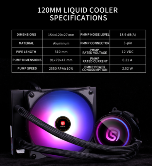 Custom 120/240/360mm Liquid Cooler Fan Water Cooling For Pc Water ...