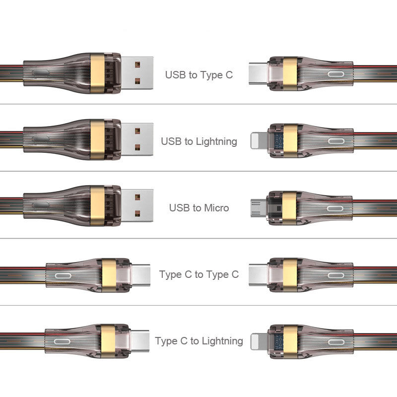 Buy Wholesale China 100w Fast Charging Type-c Transparent Usb Cable ...