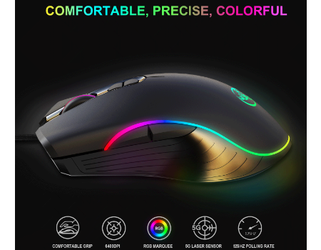Buy Wholesale China Usb Mouse Wired Rgb 7d Optical Luminous Computer ...