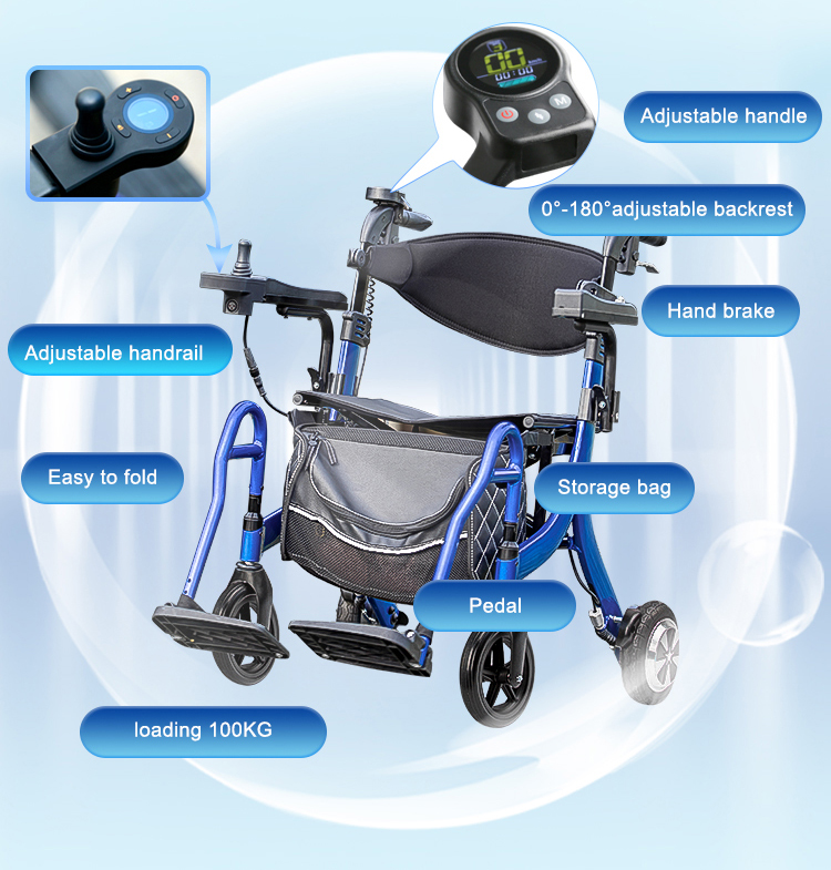 Buy Wholesale China Four Wheel Adult Folding Electric Rollator Walker ...
