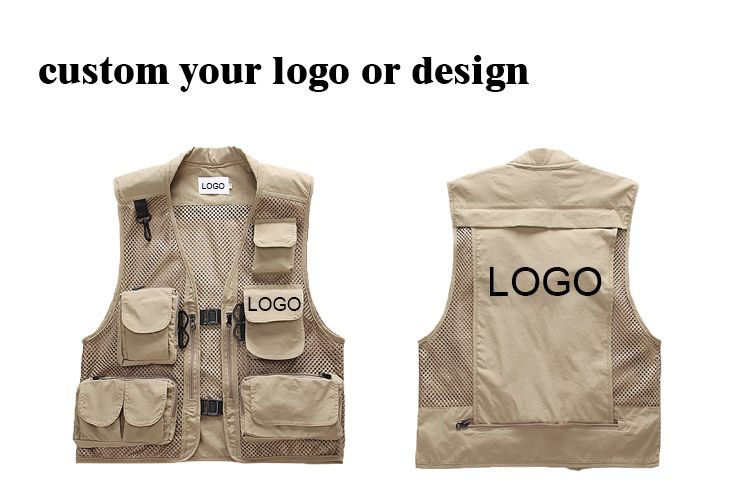 Fly Fishing Sleeveless Multi Pocket Utility Tactical Cargo Vest Nylon ...