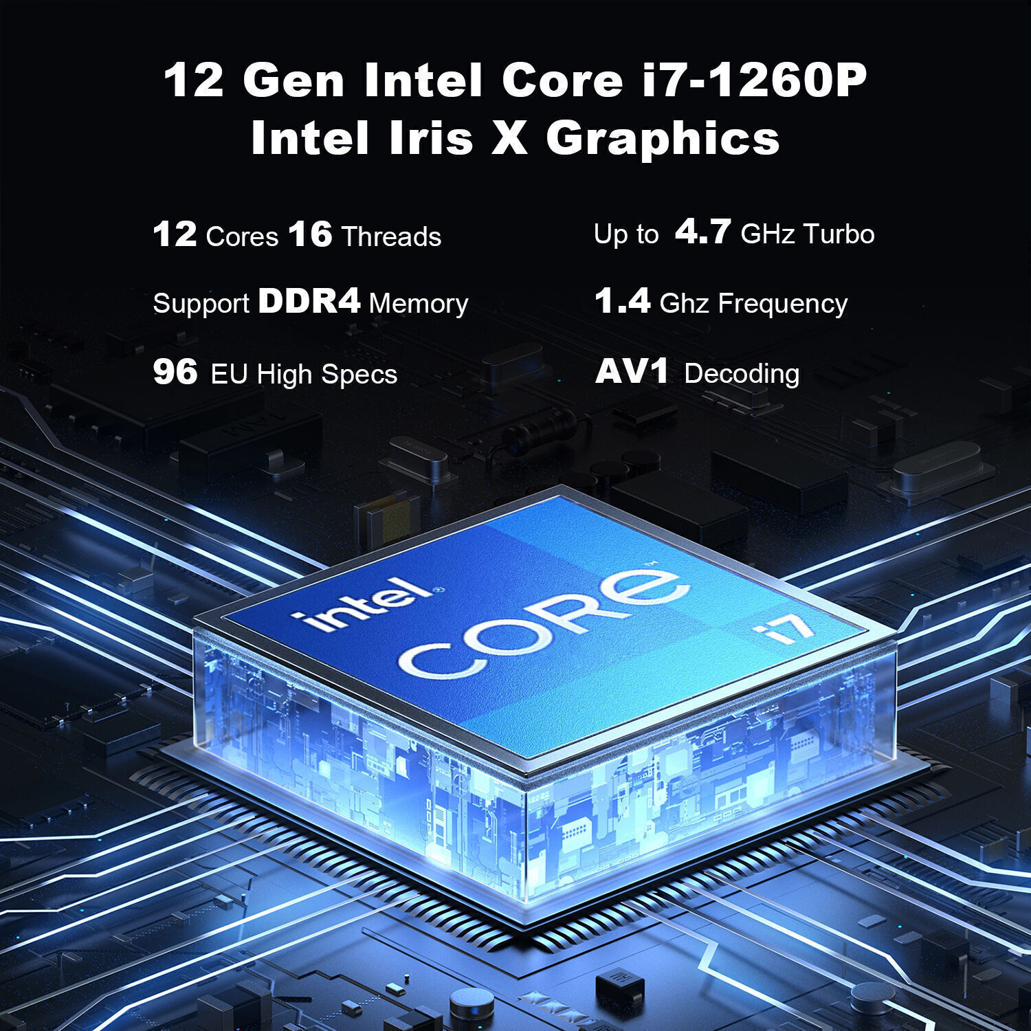Buy Wholesale China Mini Pc Kc12 Intel Alder Lake-p I7-1260p Cpu 2 ...