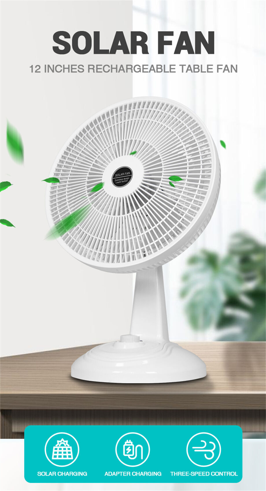 Buy Wholesale China Outdoor 12 Inch Ac 7.4v Dc Solar Electric Fan ...