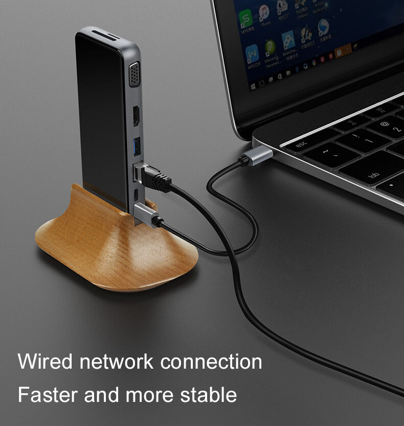 12 In 1 Hub Desktop Vertical Docking Station 12 In 1 Usb C Hub Laptop ...