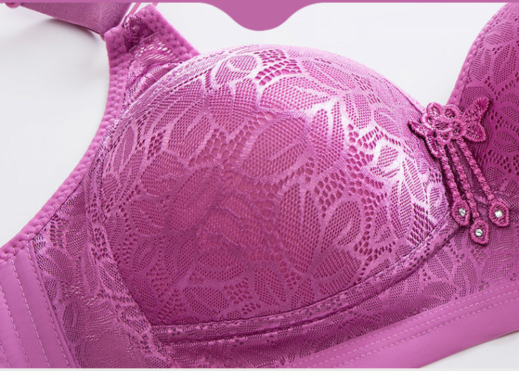 Plus Size Trim Lace Bras For Women Embroidered D Cup Underwear Non ...
