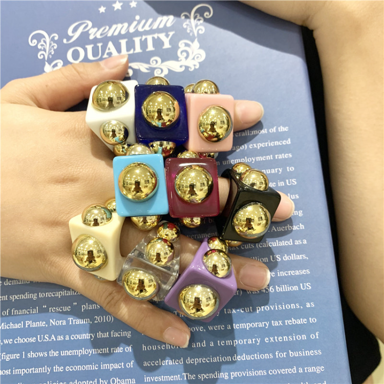 Multi Candy Colors Fashion Rings Cute Trendy Colorful Jewelry Chunky ...
