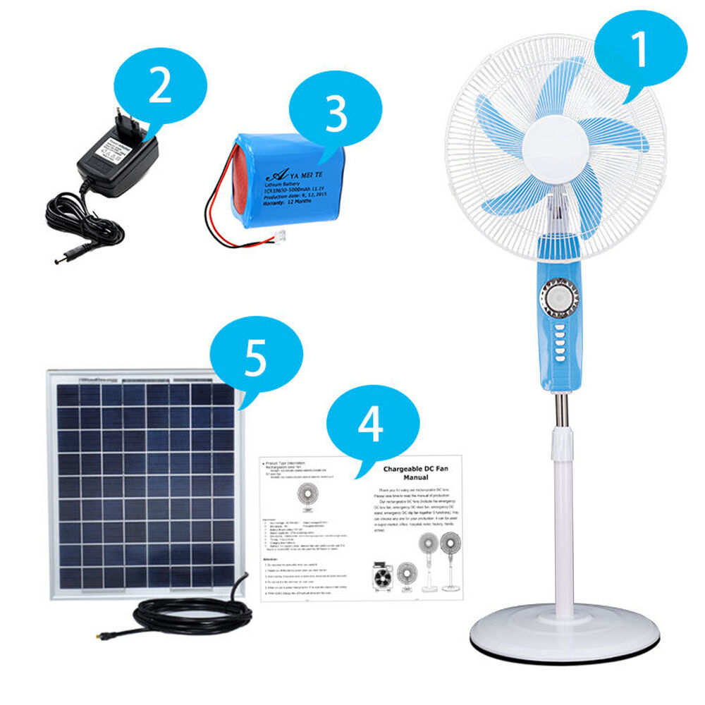 Customized Solar Electric Fan With Solar Panel Camping Portable Solar ...