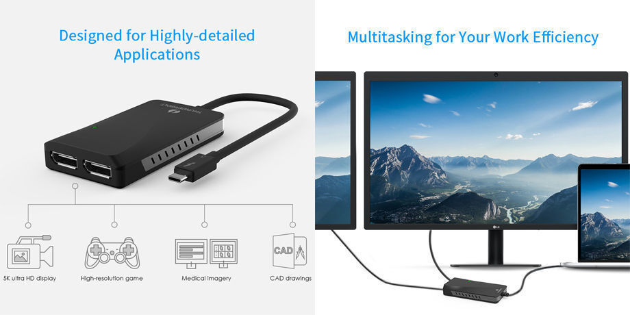 Buy Wholesale China Intel Certified 4k Usb C Thunderbolt 3 To Dual ...