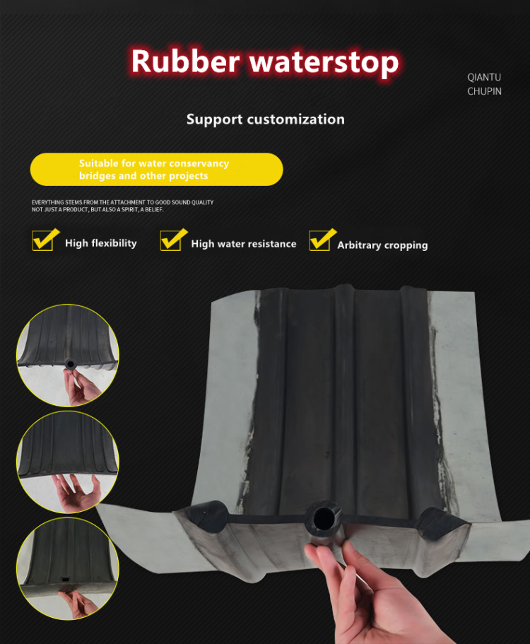 Construction Waterproofing Bentonite Steel Edge Rubber Waterstop Strip ...
