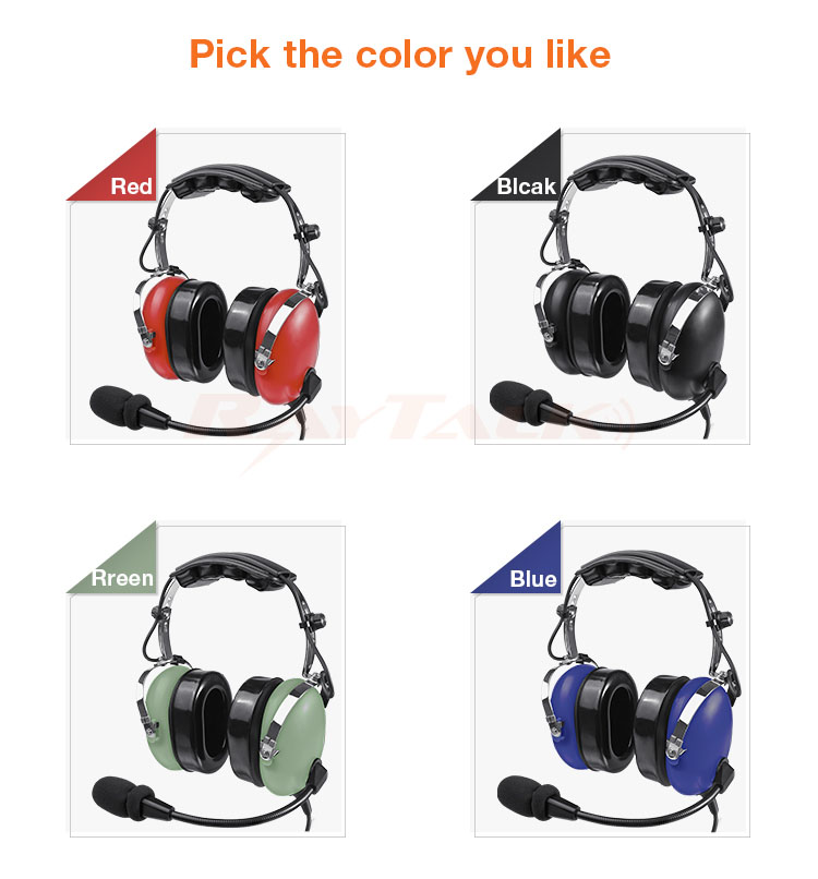 Pnr Passive Noise Cancelling Heavy Duty Aviation Headset With Electret ...